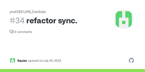 Refactor Sync · Issue 34 · Ynot123lmscontrols · Github