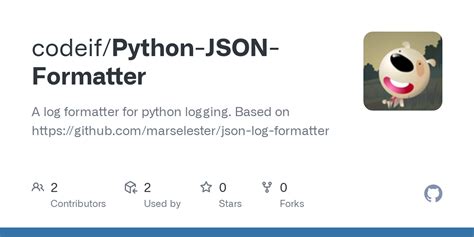 Github Codeifpython Json Formatter A Log Formatter For Python
