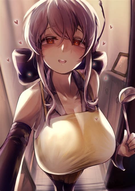 Todakenji Girl Apron Bags Under Eyes Breasts Bright Pupils Broken Mirror Collarbone