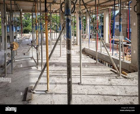 Progressive Construction Contemporary Home Rising With Scaffolding And