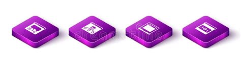 Set Isometric Ui Or Ux Design Server Data Laptop With Browser Window And Online Shopping On