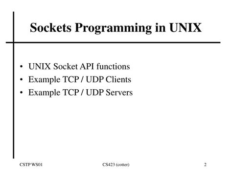 PPT Sockets Programming In UNIX PowerPoint Presentation Free