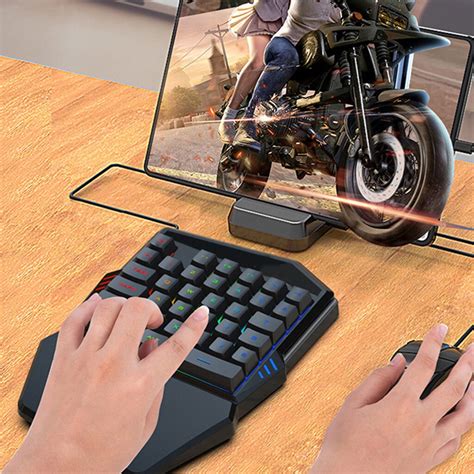 Single Hand Gaming Keyboard 35keys Rgb Luminous Ba Grandado