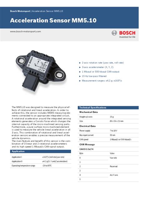 Acceleration Sensor Mm510 Datasheet 51 En 9818827275pdf Pdf