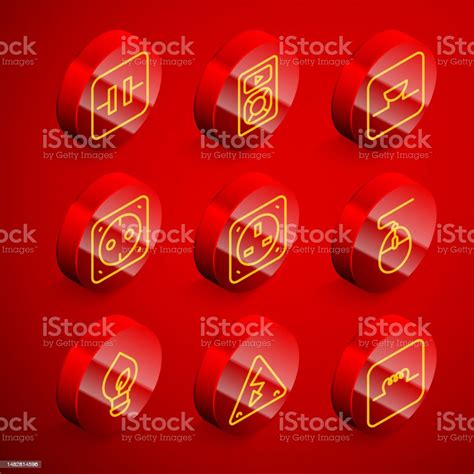 세트 라인 전해 콘덴서 음악 플레이어 전자 회로의 부저 전기 콘센트 컴퓨터 마우스 잎과 고전압 아이콘이있는 전구 벡터 0명에 대한 스톡 벡터 아트 및 기타 이미지 Istock