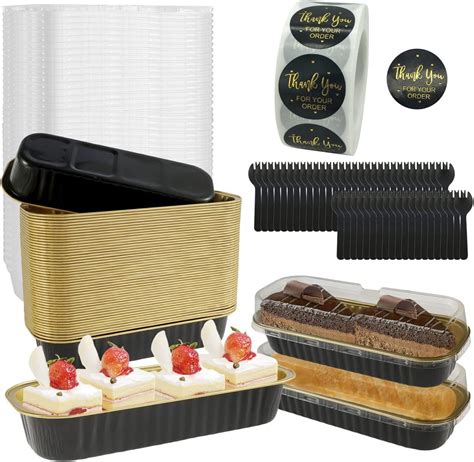50pcs Mini Loaf Baking Pans With Lids And Spoons 68oz