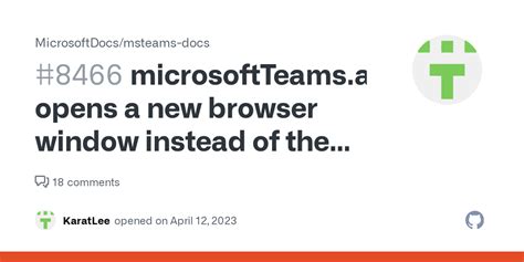 Microsoftteamsauthenticationauthenticate Opens A New Browser Window Instead Of The Teams App