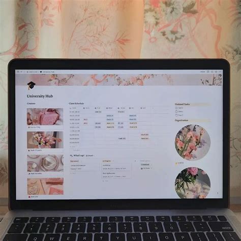 ethereal pink notion template for uni hub in 2024