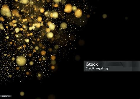 검은 배경에 Bokeh와 고립 된 골드 반짝이 텍스처 입자가 축 색 합니다 색종이 디자인의 황금 폭발 벡터 일러스트 0명에 대한 스톡 벡터 아트 및 기타 이미지 Istock