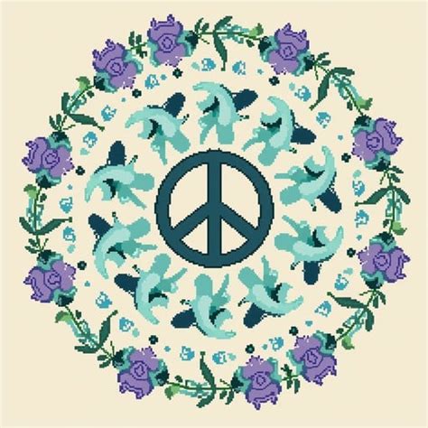 Free Peaceful Pixel Mandala Image Peace Mandala Pixel Download At