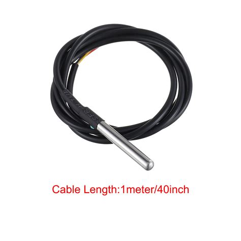 BOJACK 1M Temperature Sensor Waterproof Temperature Probe Compatible With Arduino And Raspberry
