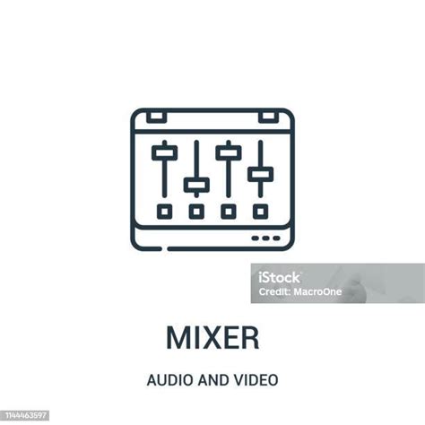 오디오 및 비디오 컬렉션에서 믹서 아이콘 벡터 얇은 라인 믹서 개요 아이콘 벡터 일러스트 레이 션입니다 디자인에 대한 스톡 벡터 아트 및 기타 이미지 Istock