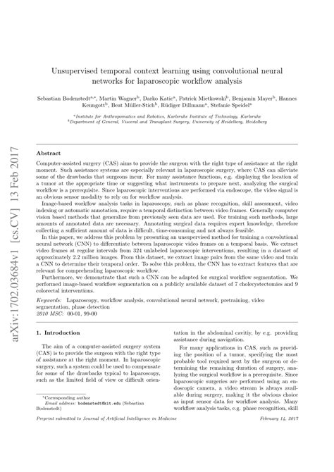 Pdf Unsupervised Temporal Context Learning Using Convolutional Neural