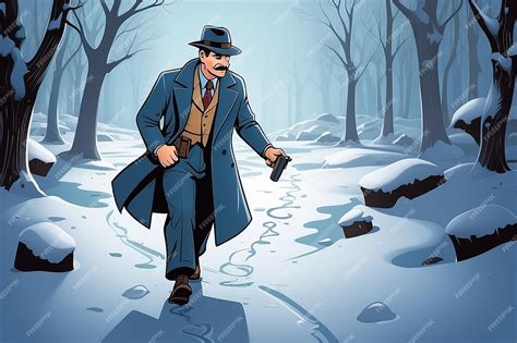 Premium Photo Cartoon Illustration Of A Detective Following