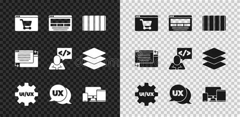 Set Online Shopping On Screen Ui Or Ux Design Color Palette Guide Monitor Mobile Tablet