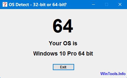 OS Detect 32 Bit Or 64 Bit WinTools Info