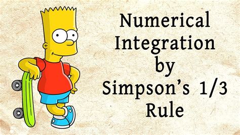 Numerical Integration Simpsons 13 Rule Youtube