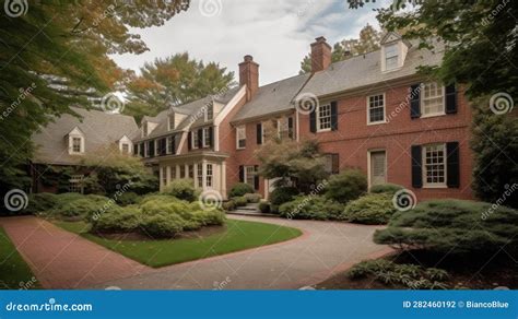 Home Architecture Design In Victorian Style With Wrap Around Porch Stock Illustration