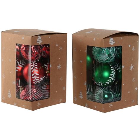 Bigbuy Weihnachtsbaumkugel Sanlov Weihnachtsbaumkugeln Rot Grün Pvc 2