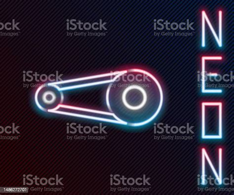 검은 색 배경에 고립 된 톱니 바퀴 아이콘빛나는 네온 라인 자전거 체인 자전거 체인 스프로킷 변속기 다채로운 개요 개념 벡터 두발자전거에 대한 스톡 벡터 아트 및 기타