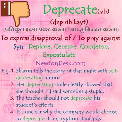 Deprecate Meaning To Express Disapproval Of Vocabulary Flash Cards