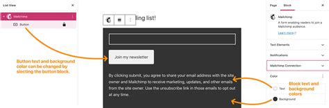 Mailchimp Block Support