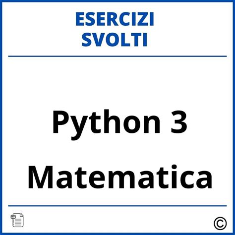 Esercizi Python 3 Svolti Soluzioni PDF