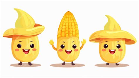 Cute Corn Kernel Character Design Vector Illustration Premium Ai Generated Vector