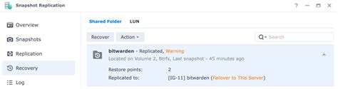 Disaster Recovery Using Snapshot And Replication Bitwarden Scenario