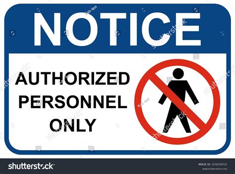 Notice Authorized Personnel Only Prohibition Sign Stock Vector Royalty Free 2230258721