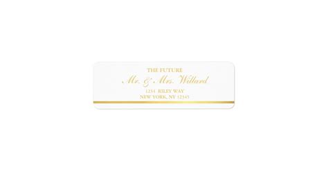 Classy Wedding Return Address Labels Gold Foil Zazzle