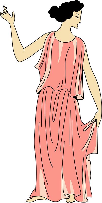 Roman Woman Wearing Traditional Greek Roman Tunic Free Vector Clipart