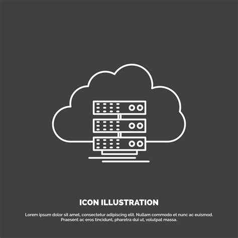 Cloud Storage Computing Data Flow Icon Line Vector Symbol For Ui