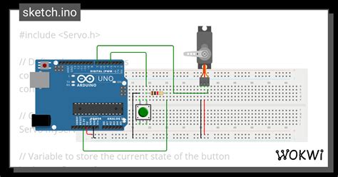 Servo Motor Push Button Wokwi Esp32 Stm32 Arduino Simulator