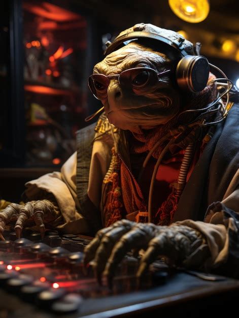 Premium Ai Image Grooves From The Shell Terrapin Dj Steals The Show