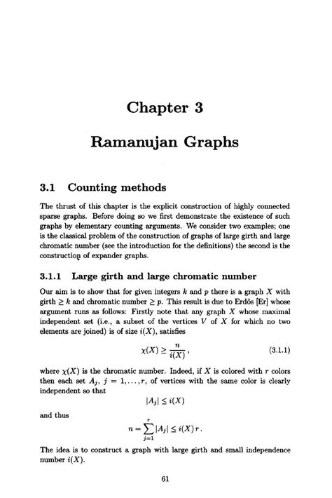 Ramanujan Graphs Chapter 3 Some Applications Of Modular Forms