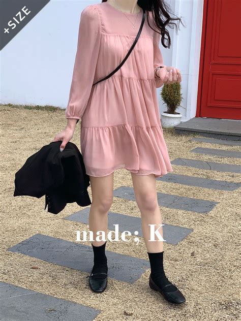 자체제작하객룩🖤 렌트리 캉캉 쉬폰 미니 원피스