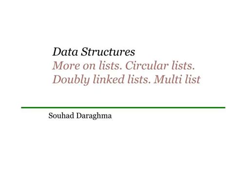 Ppt Data Structures More On Lists Circular Lists Doubly Linked