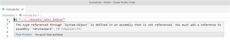 fsac error message must add a reference to assembly netstandard