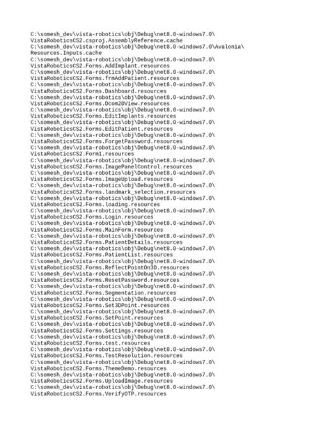 Vistaroboticscs2 Csproj Filelistabsolute Pdf Computer File Formats