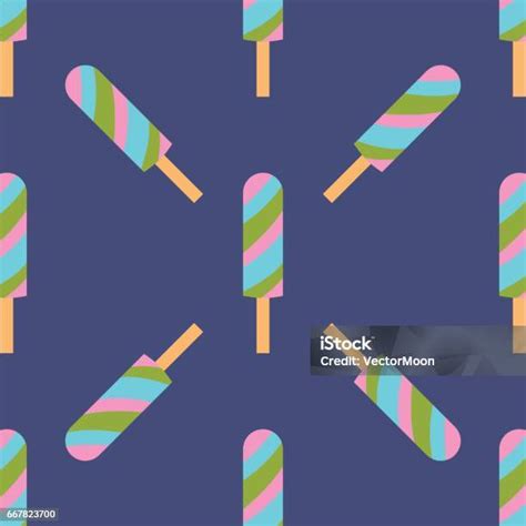 아이스크림 원활한 패턴 배경 과일 벡터 일러스트 아이콘 고립 된 디저트 달콤한 차가운 스낵 바닐라 맛 있는 냉동된 맛 막대 사탕 맛 있는 과일에 대한 스톡 벡터 아트 및