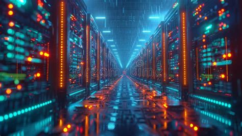 Database Futuristic Server Mining Crypto Currency Farm Technology