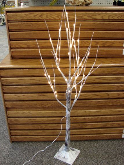 LED Lighted Realistic Birch Bark Tree 4 Foot Moose R Us Com Antiques Collectibles Log Cabin Decor