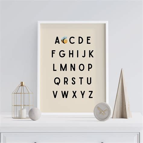 Alphabet Poster Abc Wall Decor Classroom Decor Digital Download Etsy