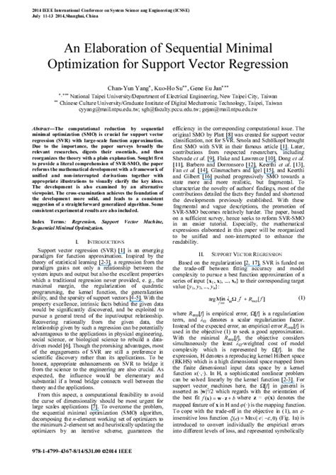pdf an elaboration of sequential minimal optimization for support vector regression