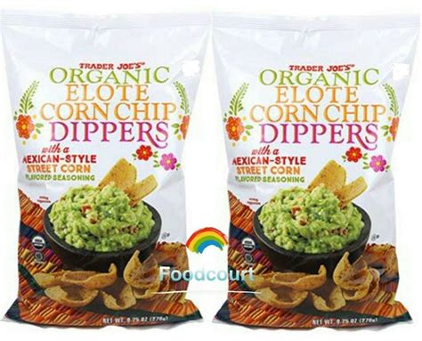Trader Joes Organic Elote Corn Chip Dippers 2 Packs 975 Oz Each