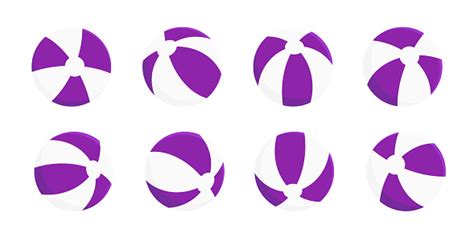 팽창식 비치 볼 플랫 스타일 디자인 벡터 일러스트 레이션 컬렉션은 흰색 배경에 격리되어 있습니다 복고풍 스타일의 풍선 장난감 여름 게임 이나 휴일 비치 볼에 대한 스톡 벡터