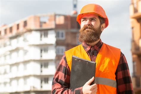 Portrait Of Construction Builder Male Construction Worker In Work