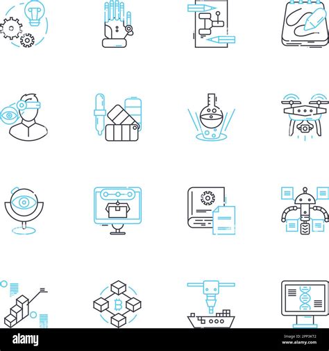 Self Driving Cars Linear Icons Set Automation Autonomy Driverless