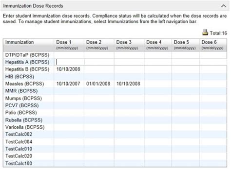 Working With Immunization Records